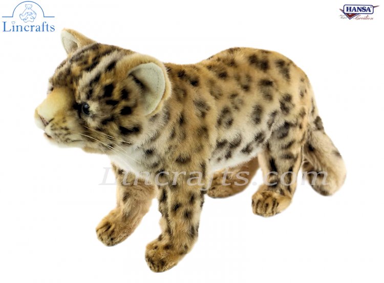 Soft Toy Amur Leopard Cub Wildcat by Hansa (24cm.L) 7943 Soft Toy Amur Leopard Cub Wildcat by Hansa (24cm.L) 7943